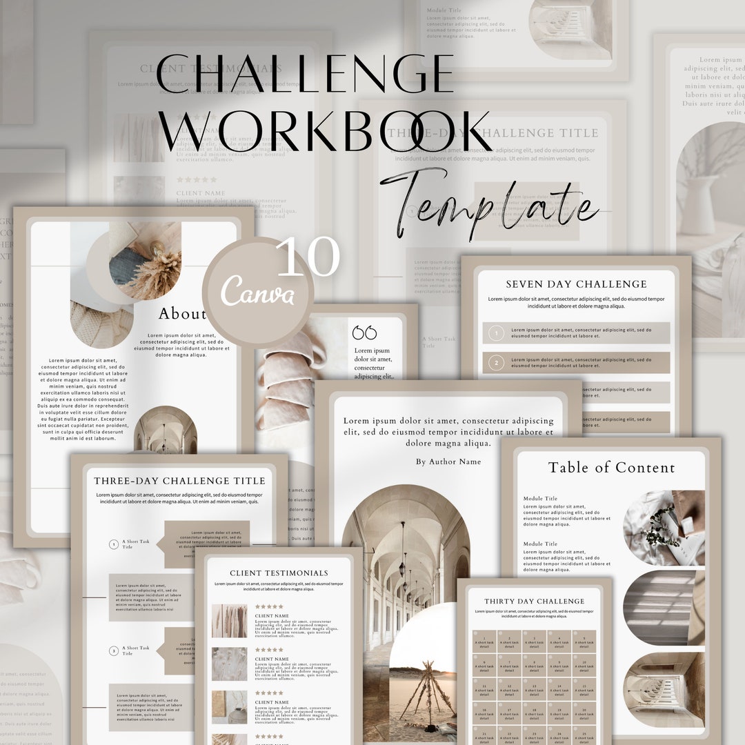 Canva Challenge Workbook Template | Challenge Templates | Lead Magnet ...
