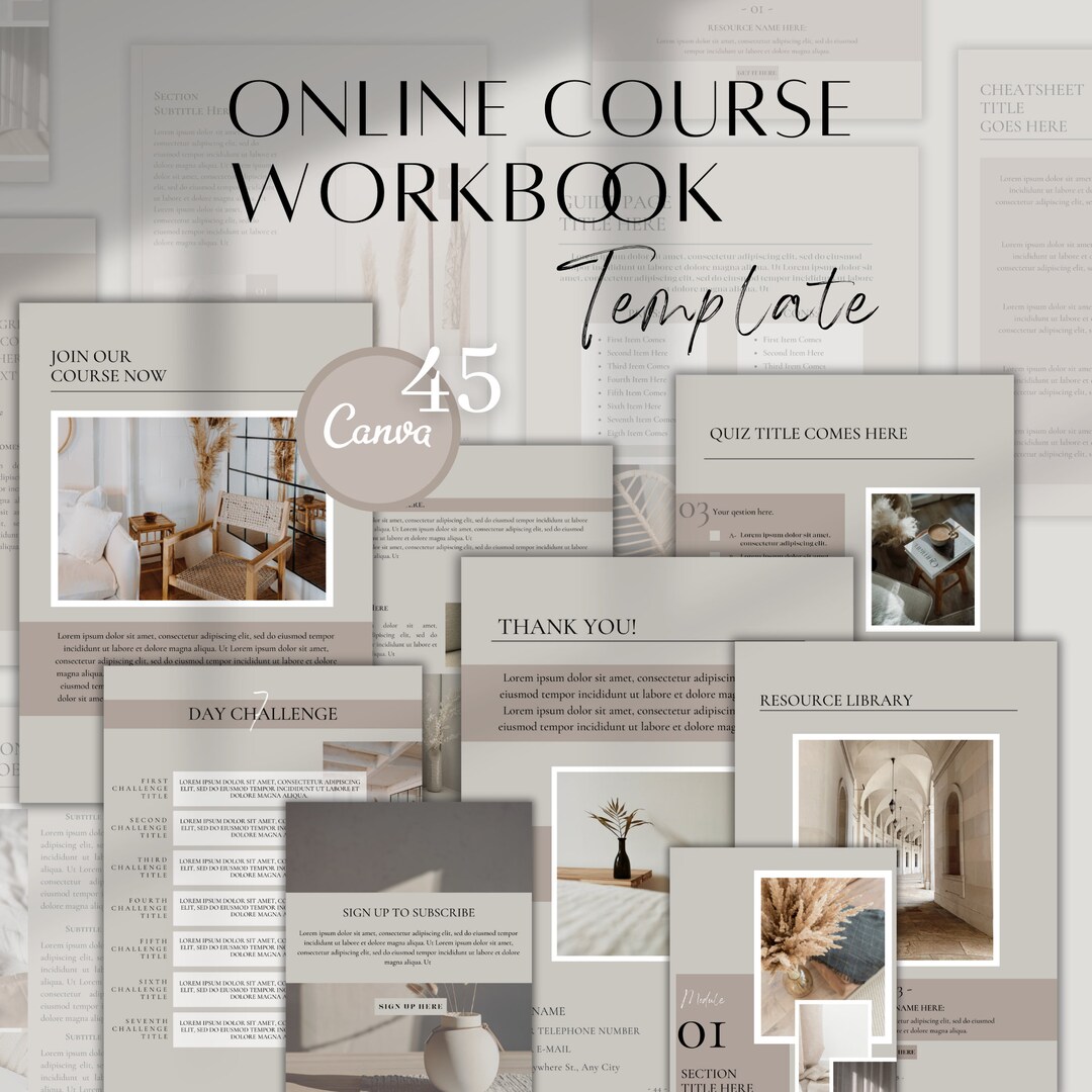 Online Course Workbook Template | Canva Workbook Template | Coach ...