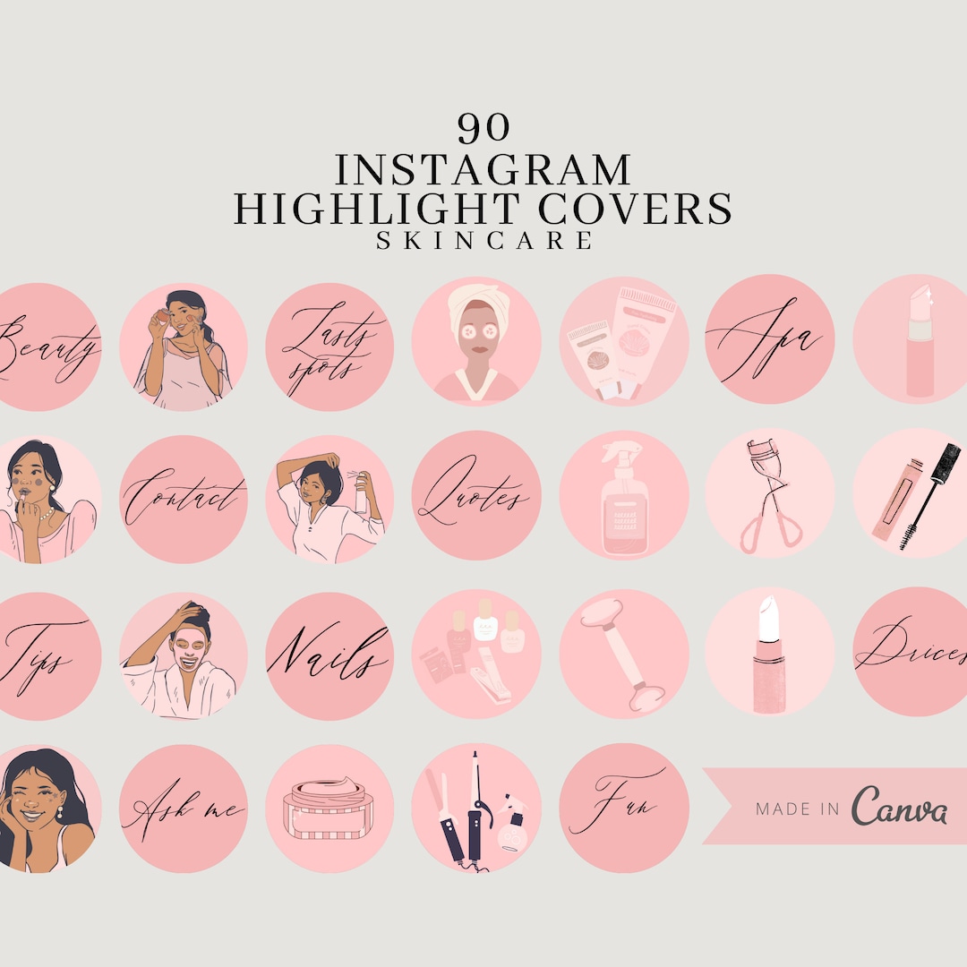 90 Bright Pink Instagram Highlight Icons | Girl Skincare Instagram ...