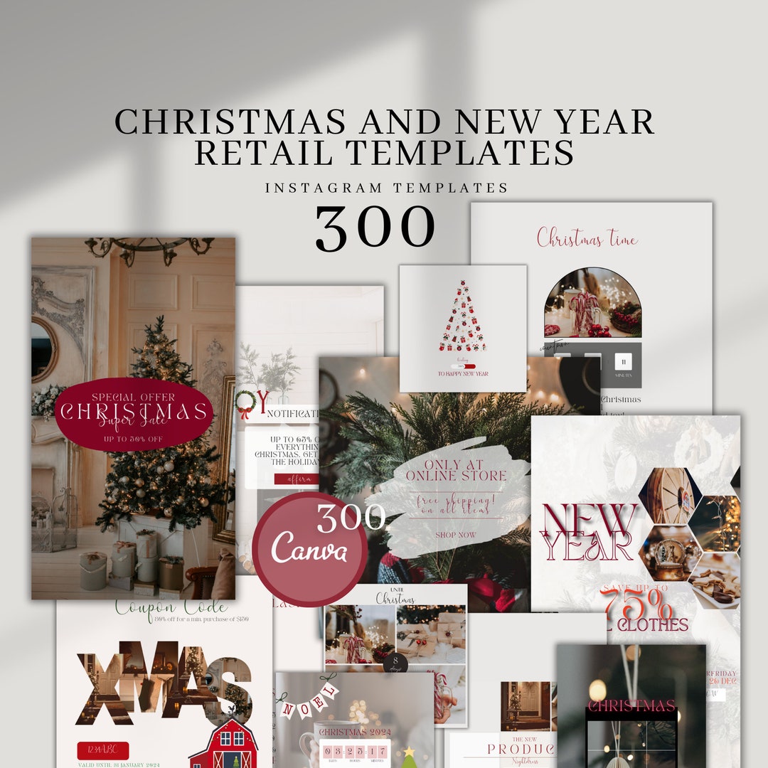Instagram Christmas Template Canva| Instagram Holiday Sale Ecommerce ...