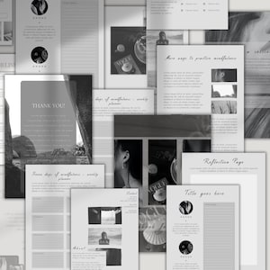 Mindfulness Workbook Template | Canva Mindfulness Journal | Workbook ...