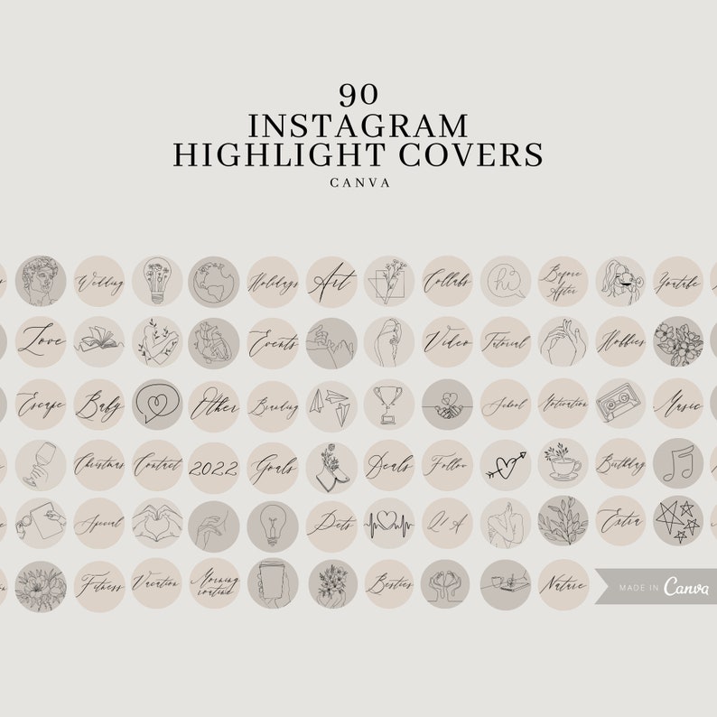 90 Instagram Highlight Covers Minimalist Instagram Covers - Etsy