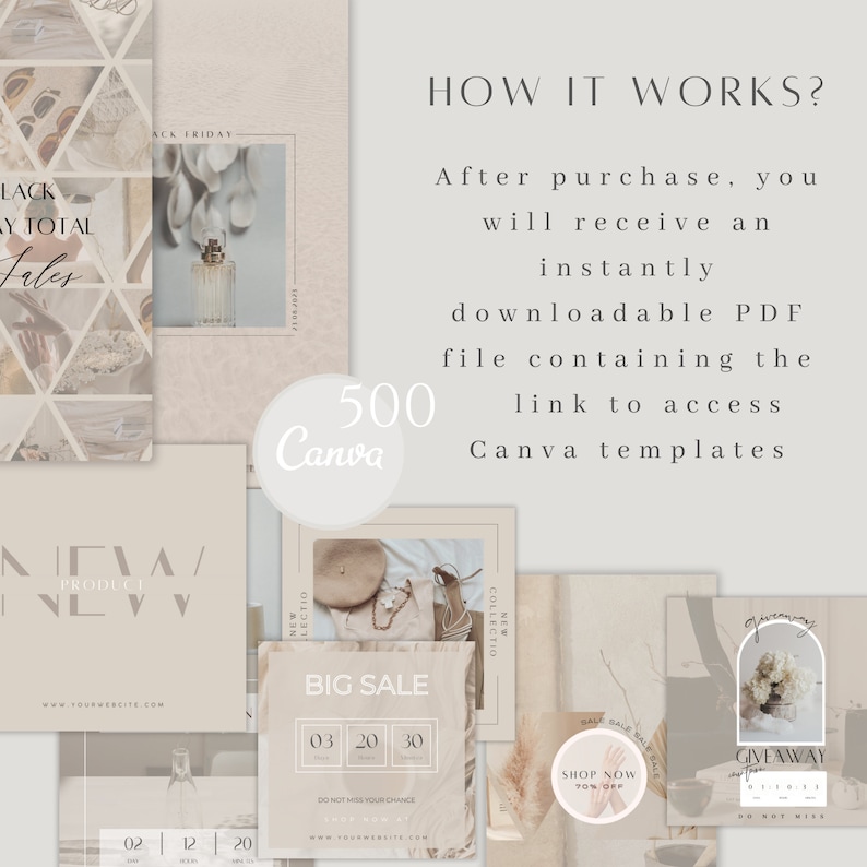 500 Social Media Templates: Instagram Shop Posts for Canva (CANVA) - Etsy