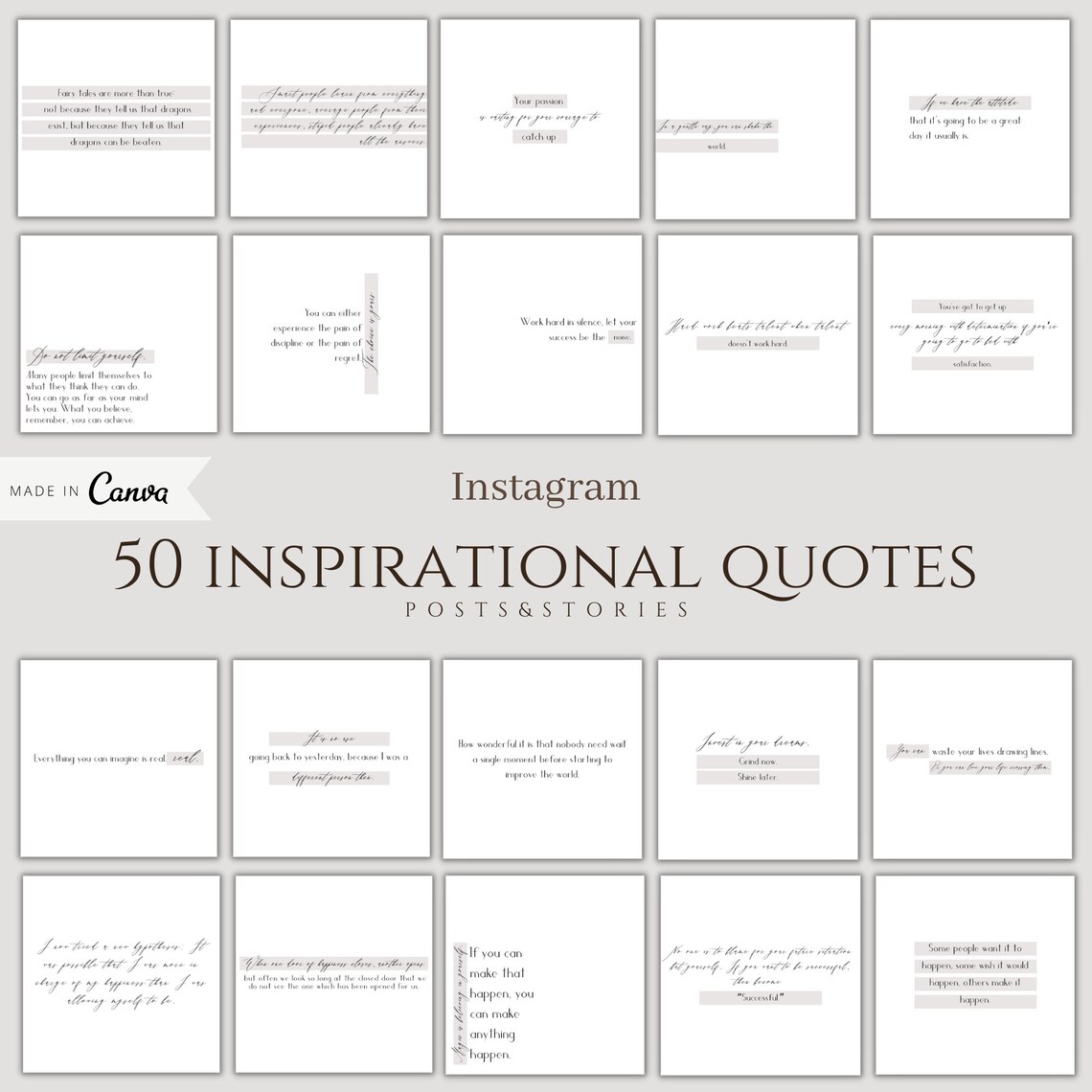50 Instagram Quote Template Inspirational Quote Post - Etsy
