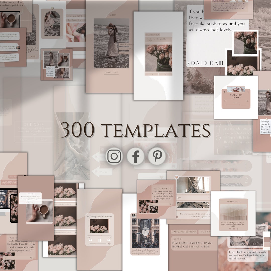 Dusty Pink Instagram Post Templates | Canva Templates Social Media ...
