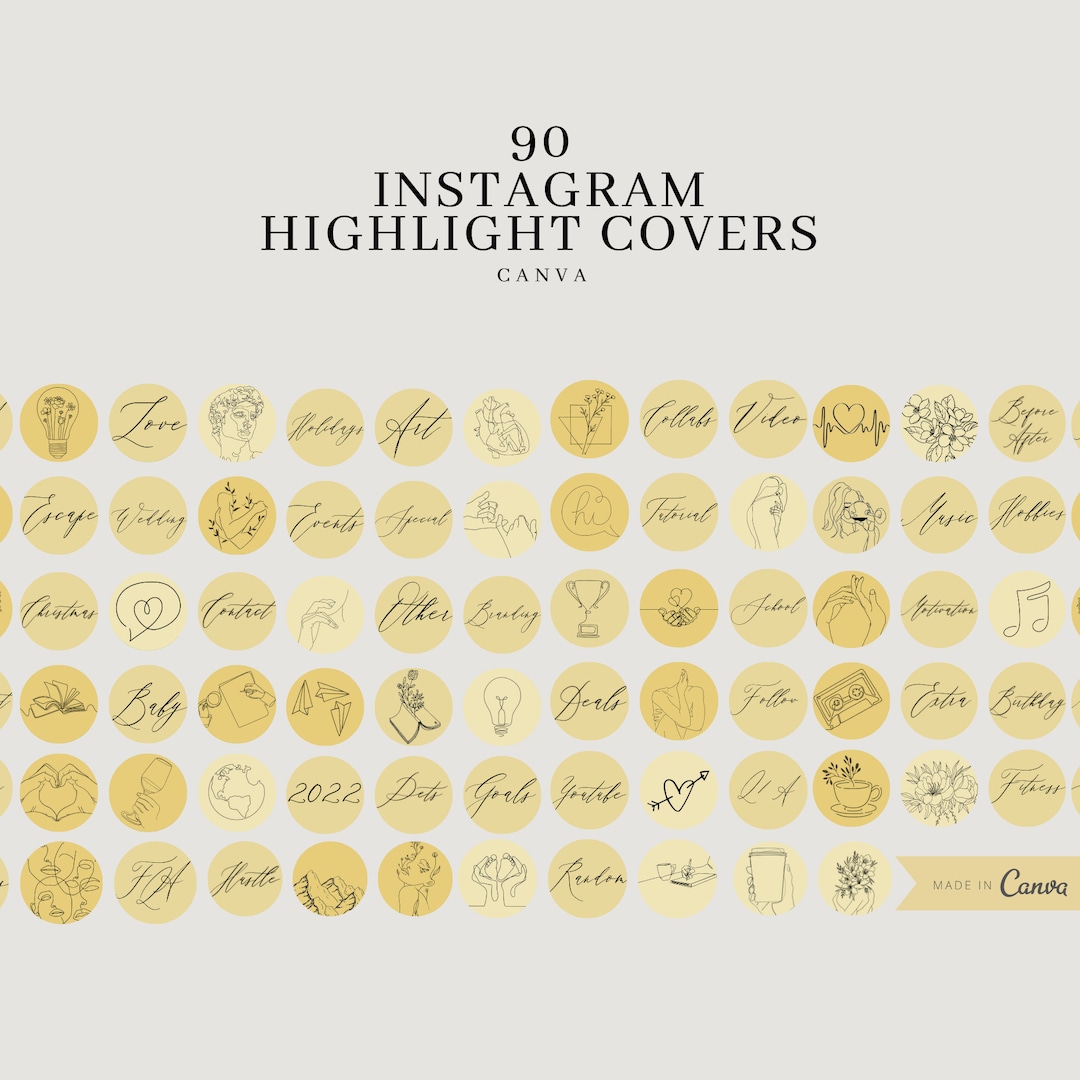 90 Yellow Instagram Story Covers| Instagram Highlight Stories Icons ...