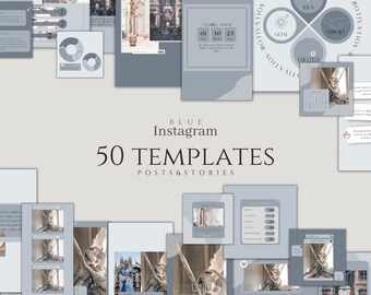 Blue Instagram Template - Etsy