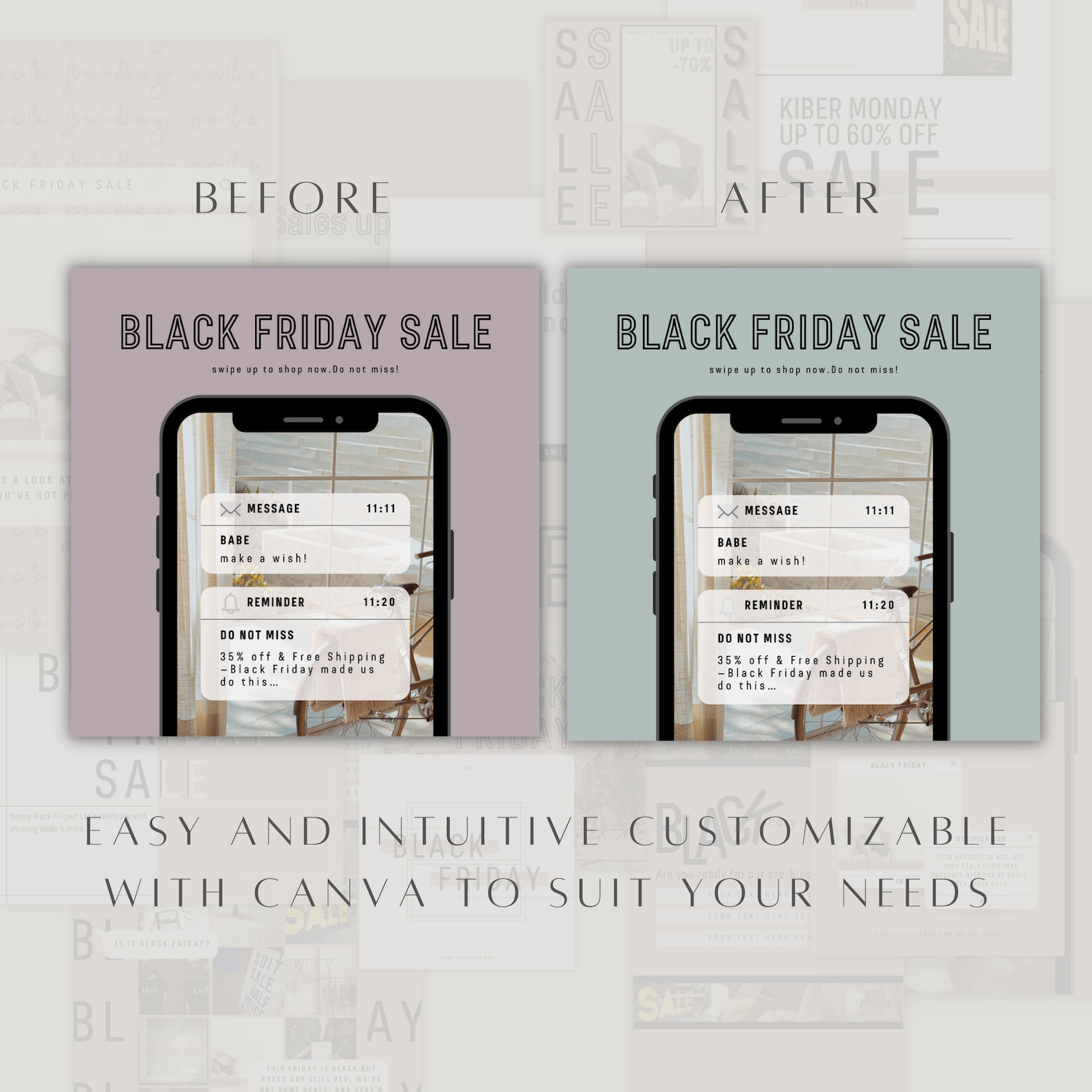 20 Purple Canva Business Template Editable Instagram Sales - Etsy