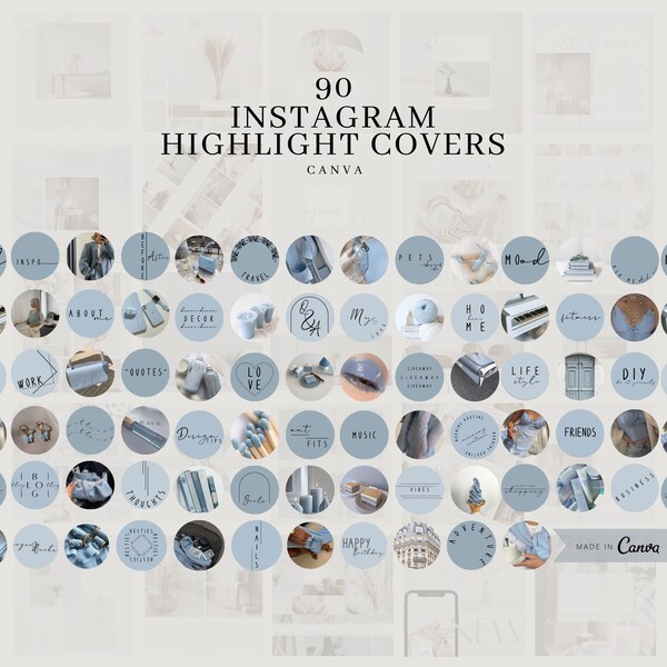 Blue Instagram Icons - Etsy