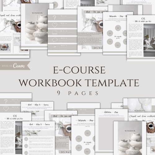 Ecourse Workbook Template Canva Course Templates Simple - Etsy