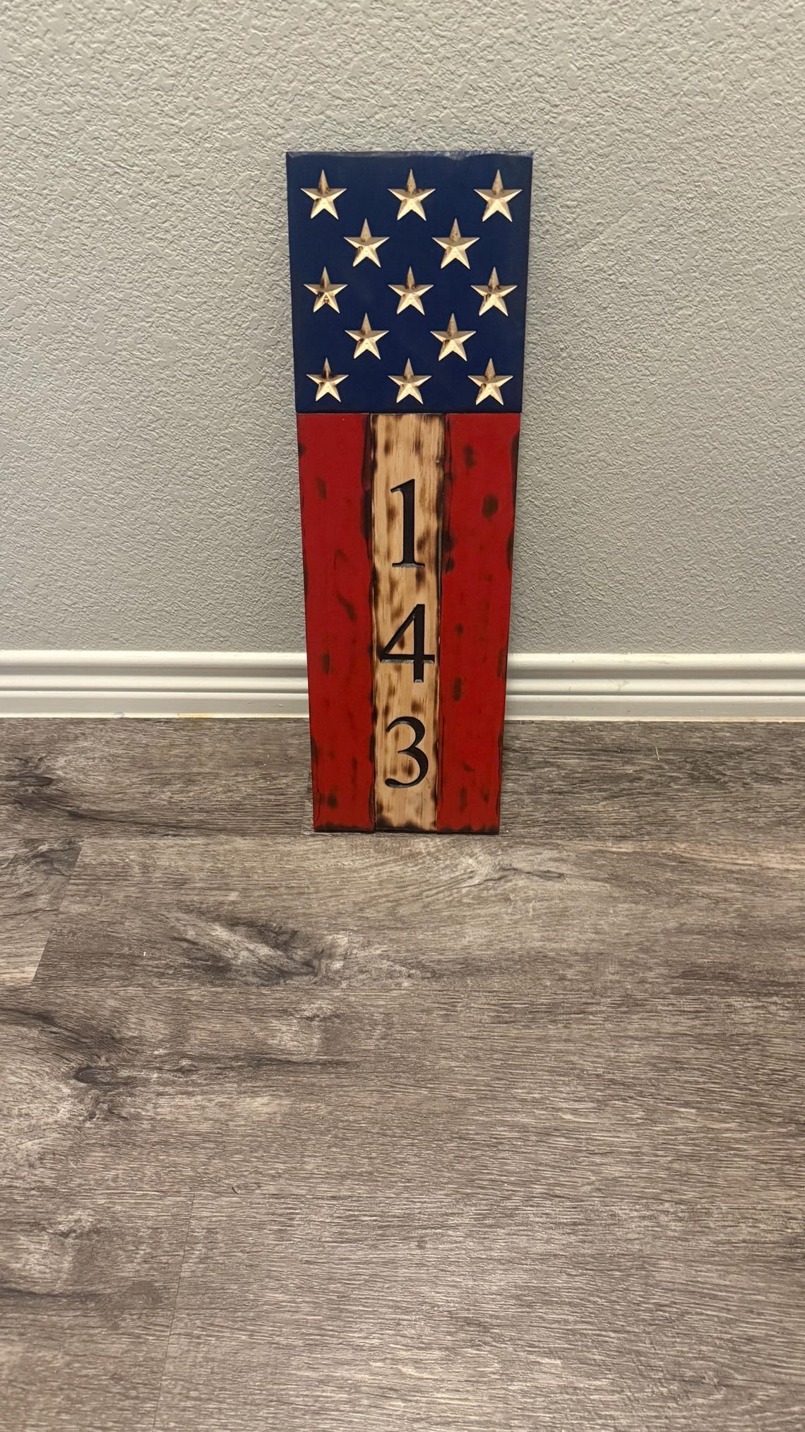 US Flag House Number Wooden Sign - Etsy
