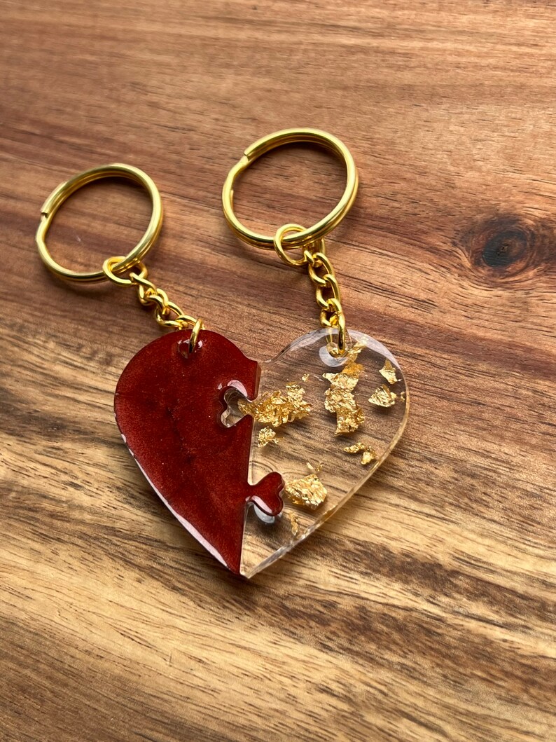 2 Hearts Keyrings Personalised Colours - Etsy