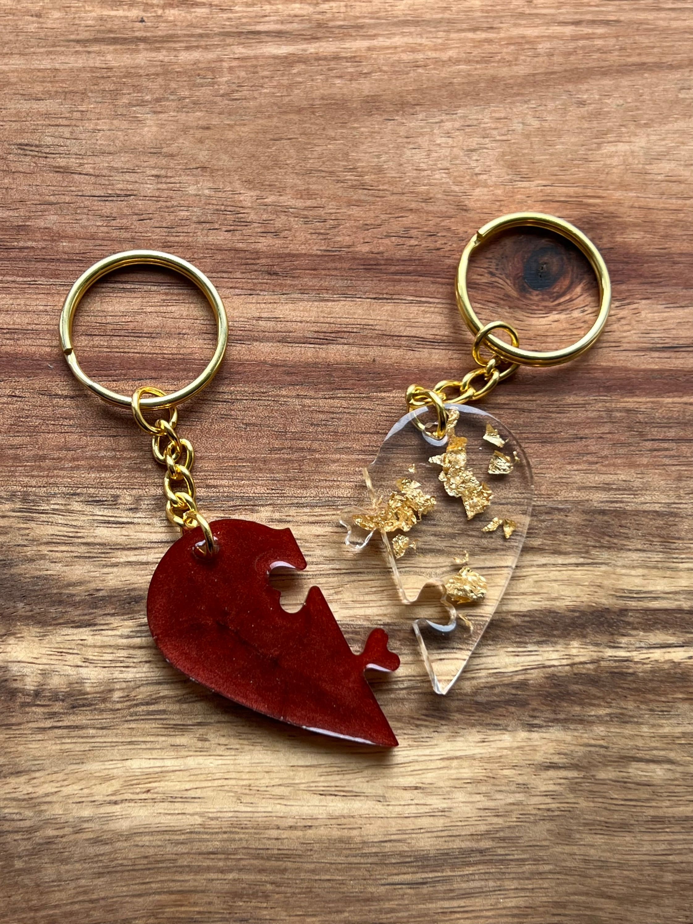 2 Hearts Keyrings Personalised Colours - Etsy