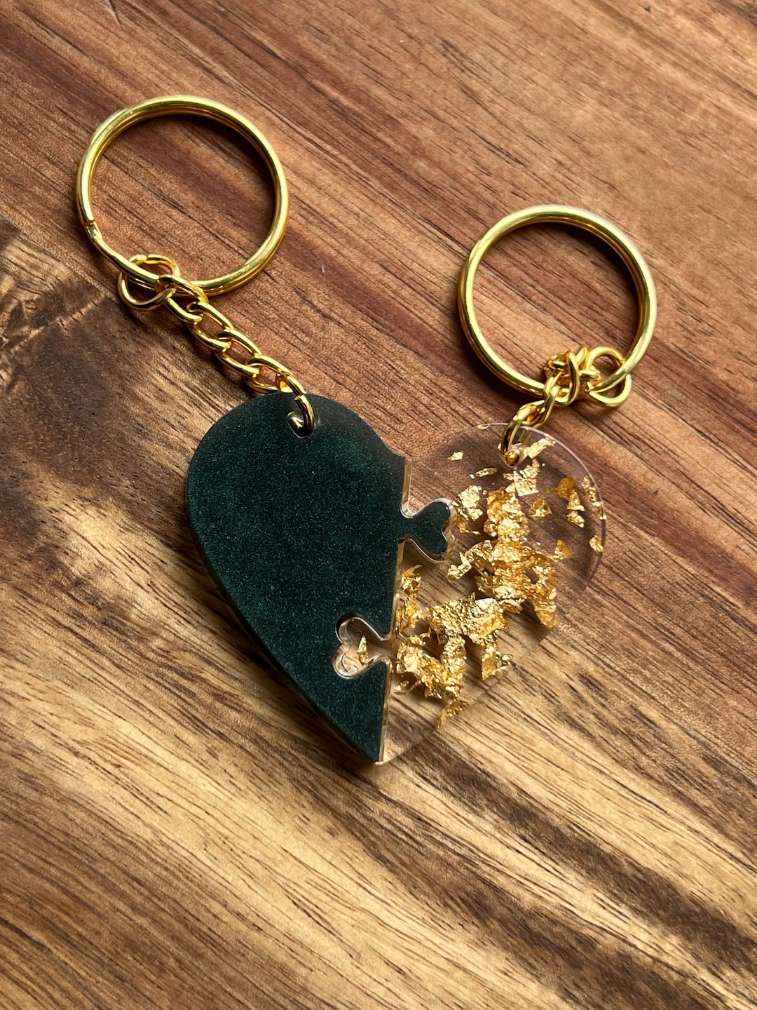 2 Hearts | Keyrings - Personalised Colours - Etsy