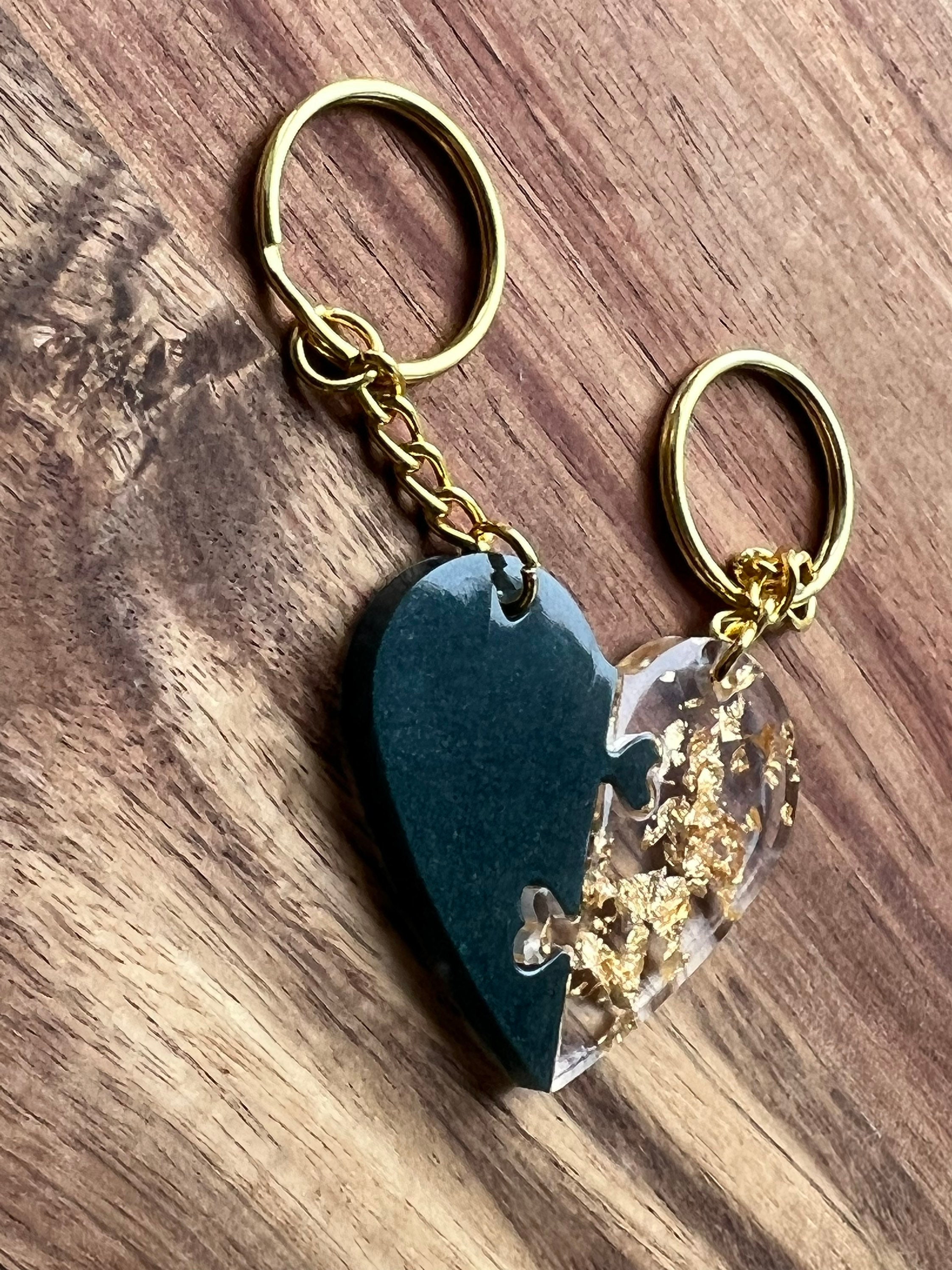 2 Hearts | Keyrings - Personalised Colours - Etsy