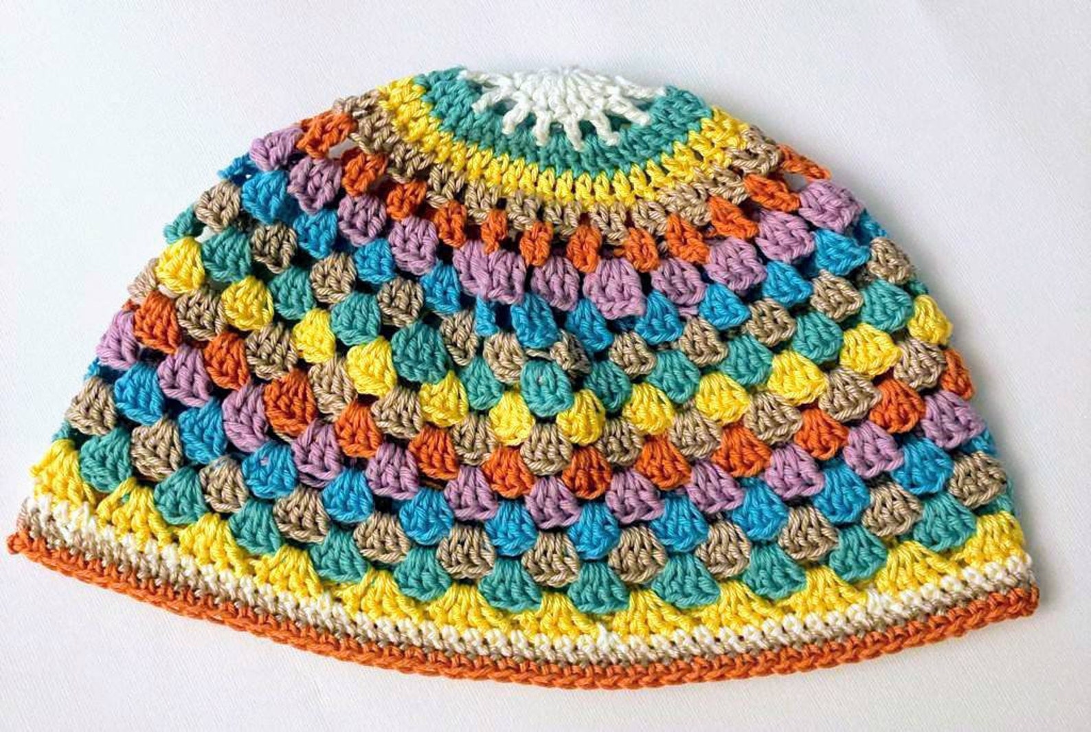 Cappello Papalina, fatto a mano all'uncinetto in cotone mod. Baia dei ...