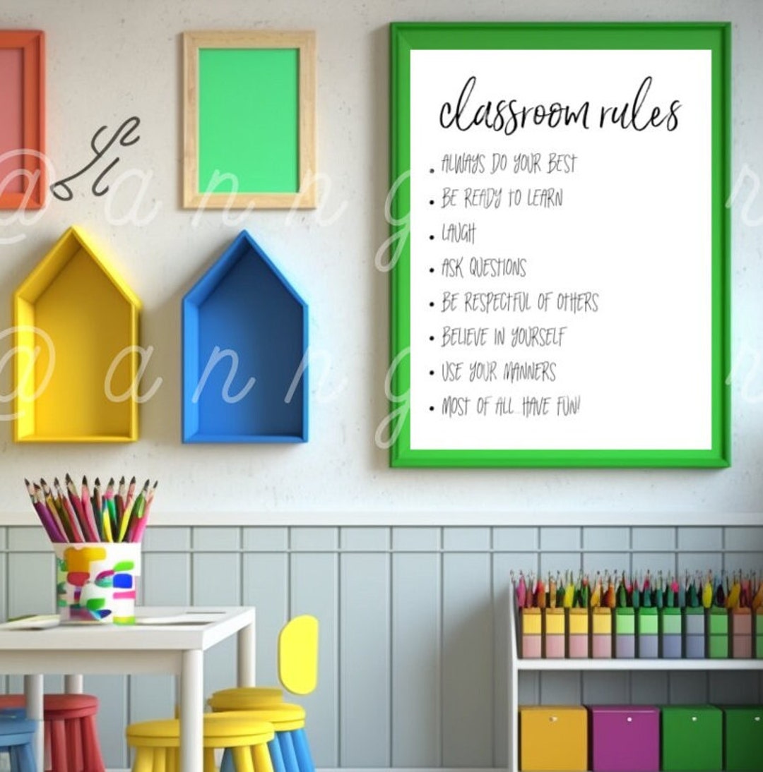 Classroom Rules Printable Sign, Farmhouse Classroom Decor , Classroom ...