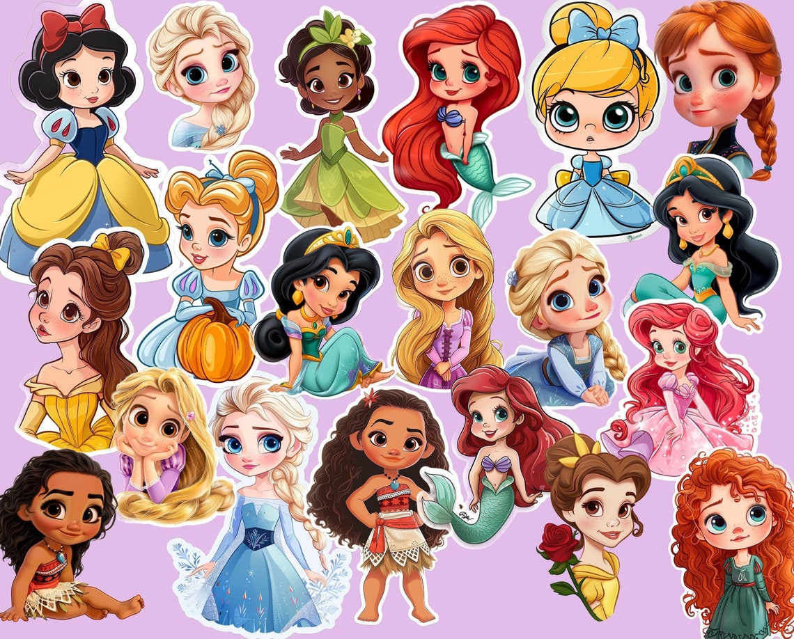 Baby Princesses Vinyl Stickers for Laptops, Speakers, Bottles - Etsy