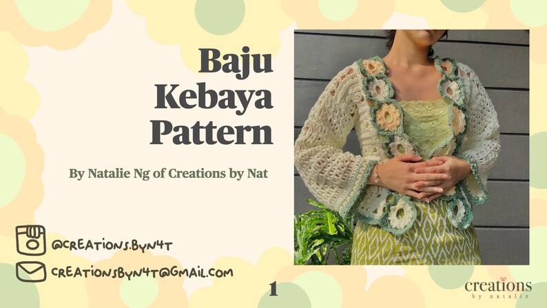 Baju Kebaya Pattern - Crochet Pattern - Etsy