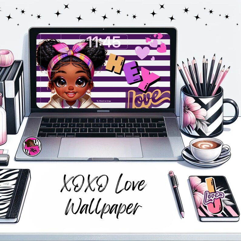 XOXO - Love Background iPad Wallpaper, Notebook Cover, Valentine's Day ...