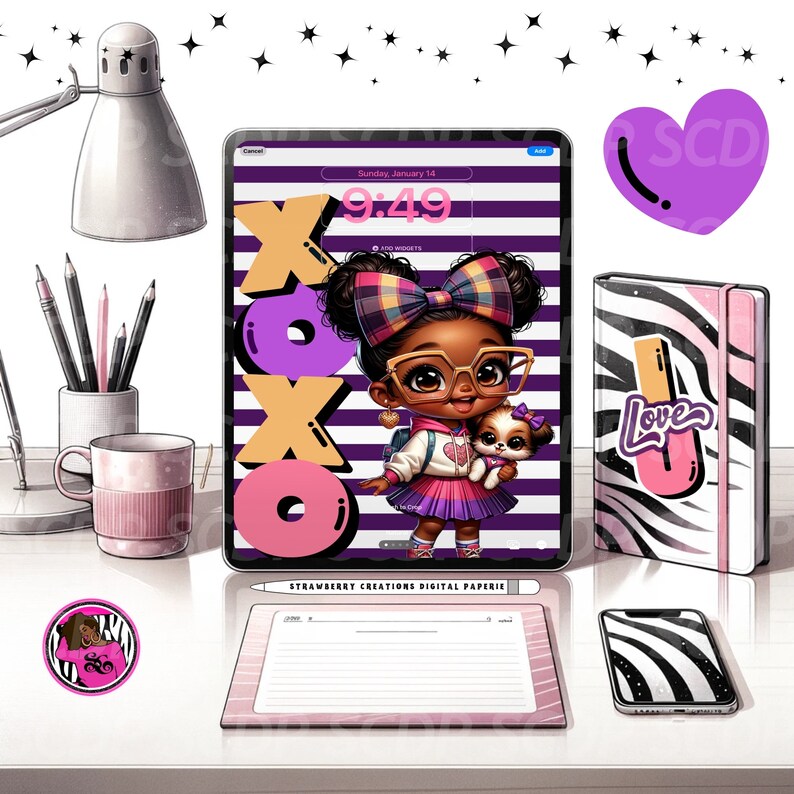 XOXO - Love Background iPad Wallpaper, Notebook Cover, Valentine's Day ...