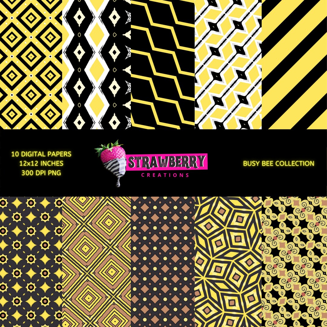 Busy Bee Digital Paper Pack Digital Download Planner Papers - Etsy