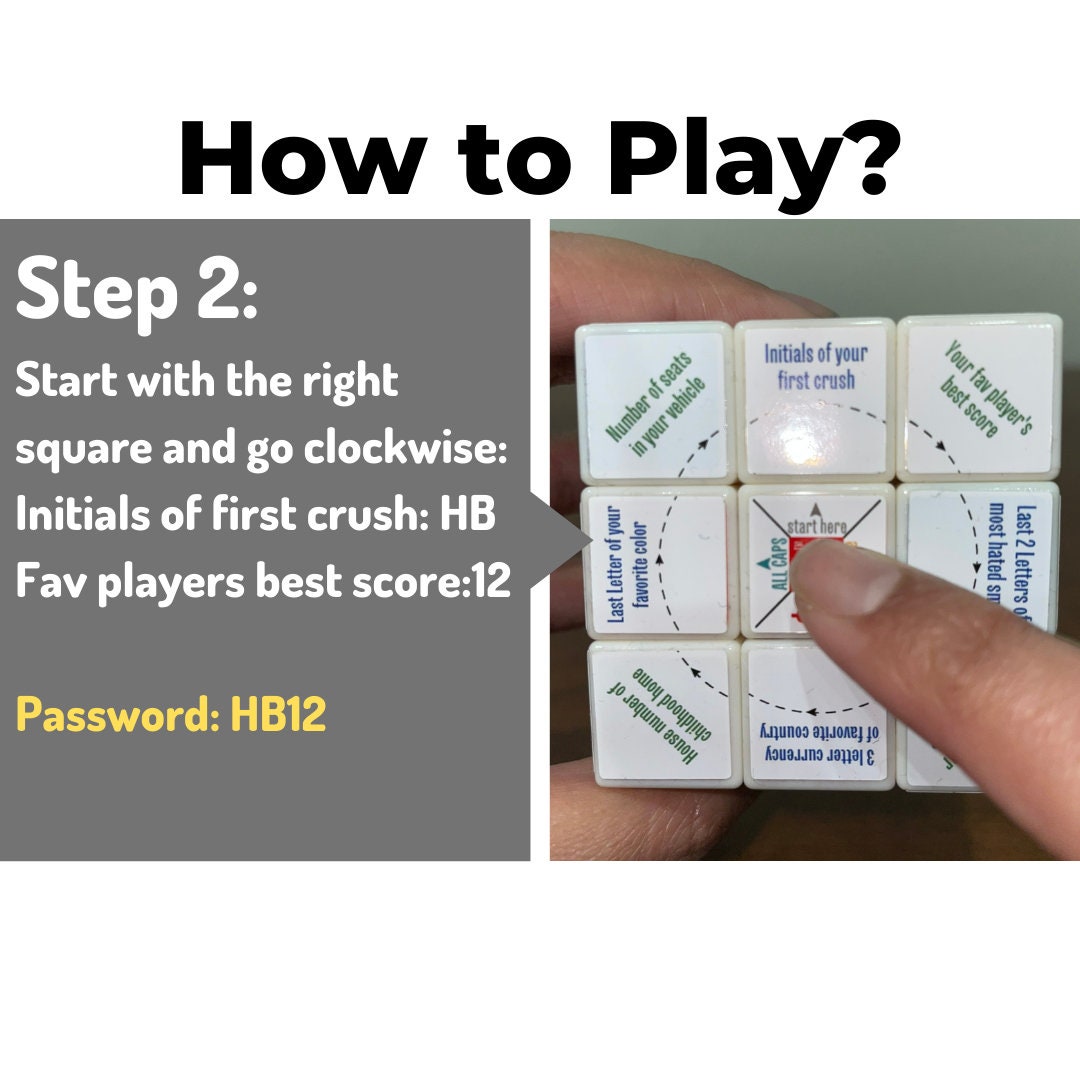 Password CUBIFIED™ Activity Cube - Etsy