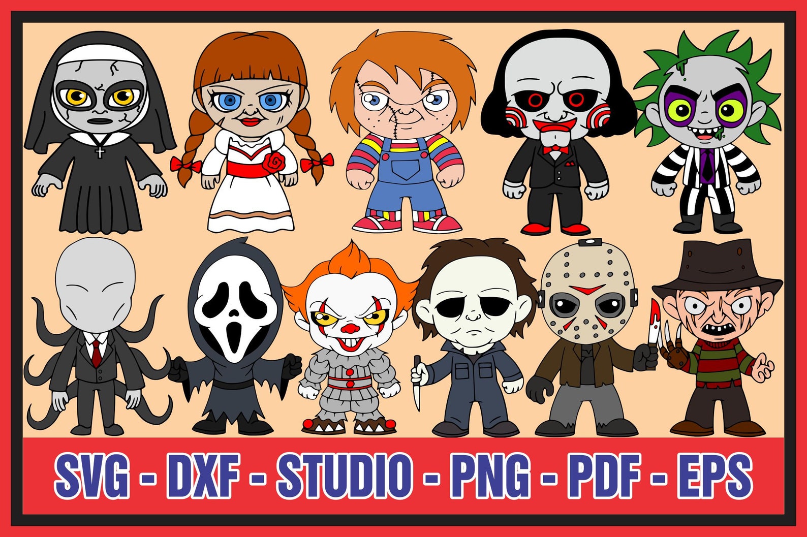 10 Horror Movie SVG Babies Horror Characters Halloween | Etsy