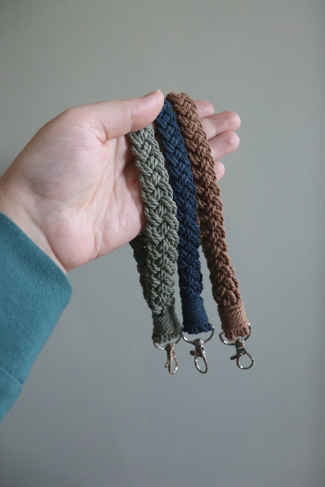 Macrame Braided Wristlet, Recycled Cotton Keychain, Key Fob Wristband ...