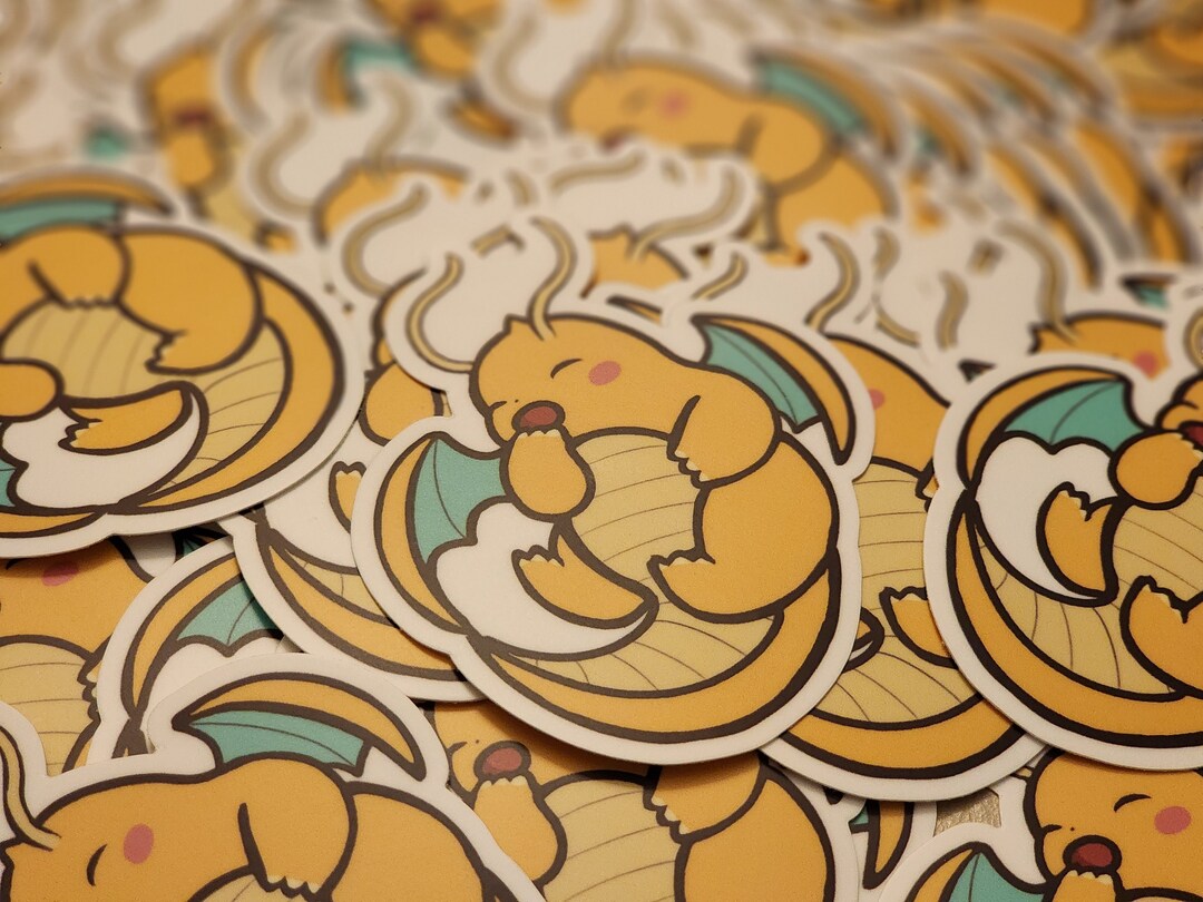 Dragonite Pokemon Sleep Flying Vinyl Sticker 3" Matte Waterproof - Etsy