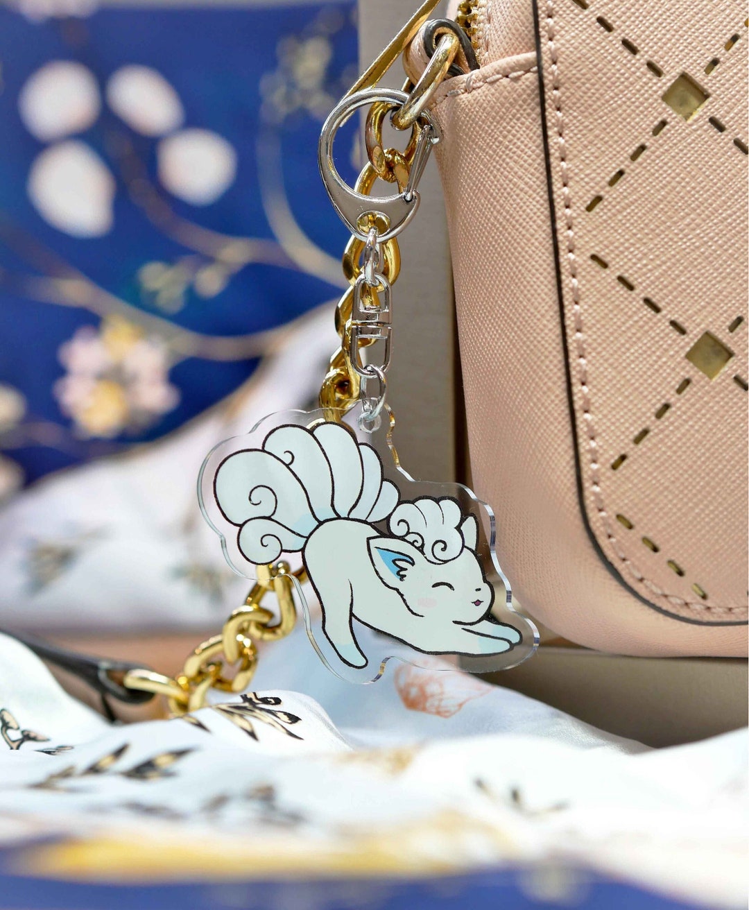 Alolan Vulpix Pokemon Sleep Stretching 2" Double-sided Acrylic Keychain ...