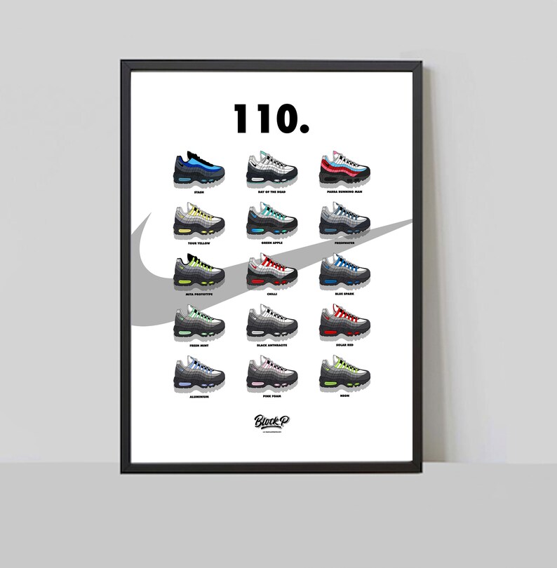 Nike Air Max 95 Collection Trainer Sneaker Poster Print - Etsy