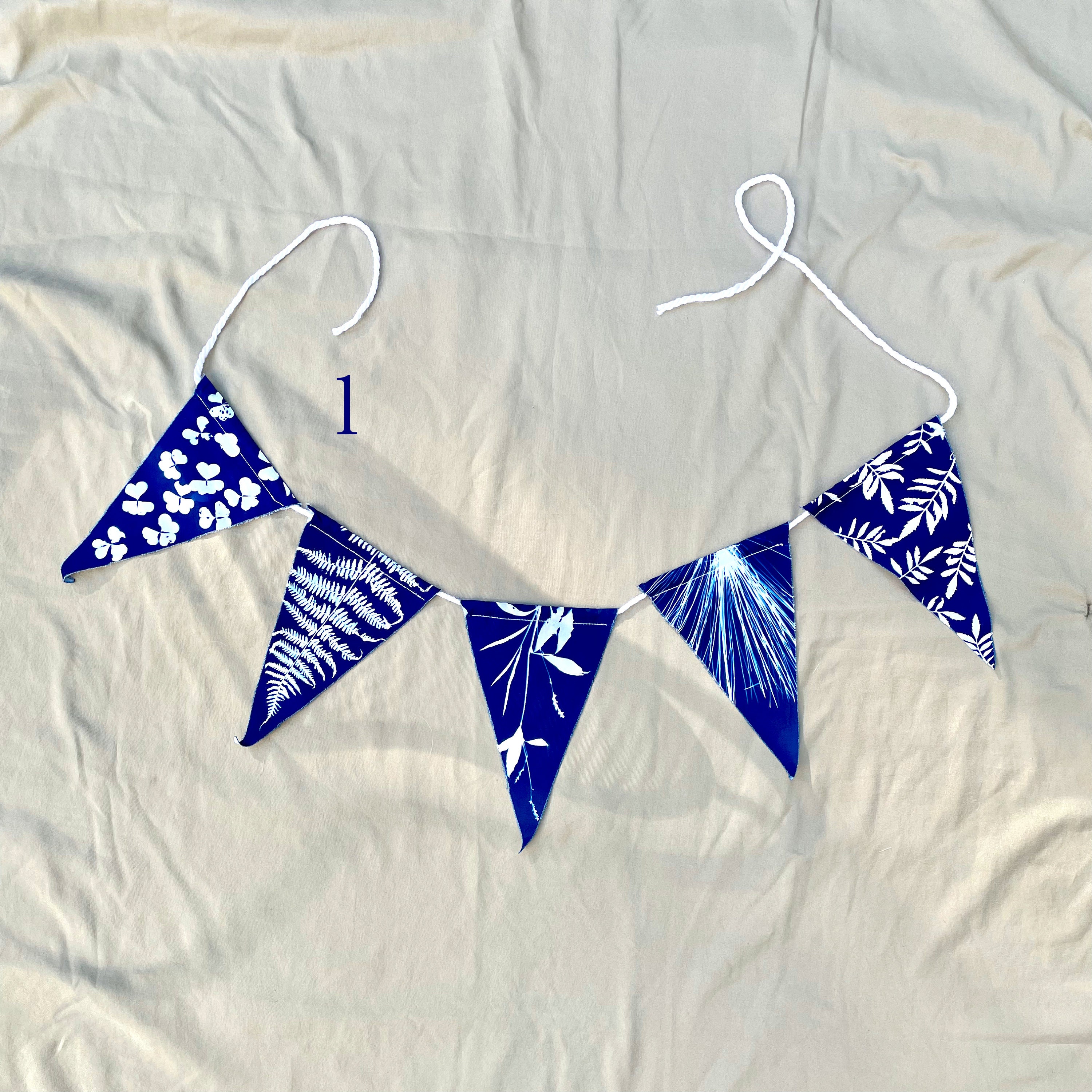 Cyanotype Flag Decor (triangle) - Etsy