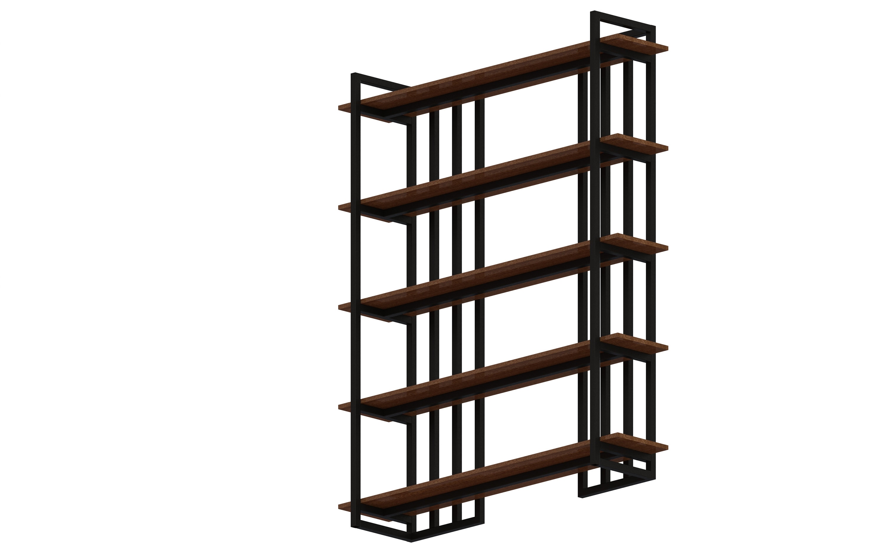 Wooden Bookcase, Industrial Bookshelf, Wooden Bookcase With Metal Racks ...