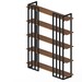 Wooden Bookcase, Industrial Bookshelf, Wooden Bookcase With Metal Racks ...