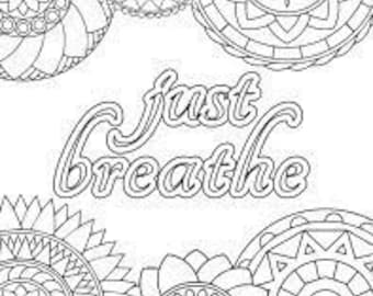 Just Breathe Adult Coloring Page - Etsy