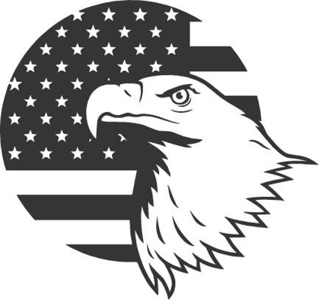 American Flag and Eagle, Permanent Adhesive Vinyl Decal - Etsy