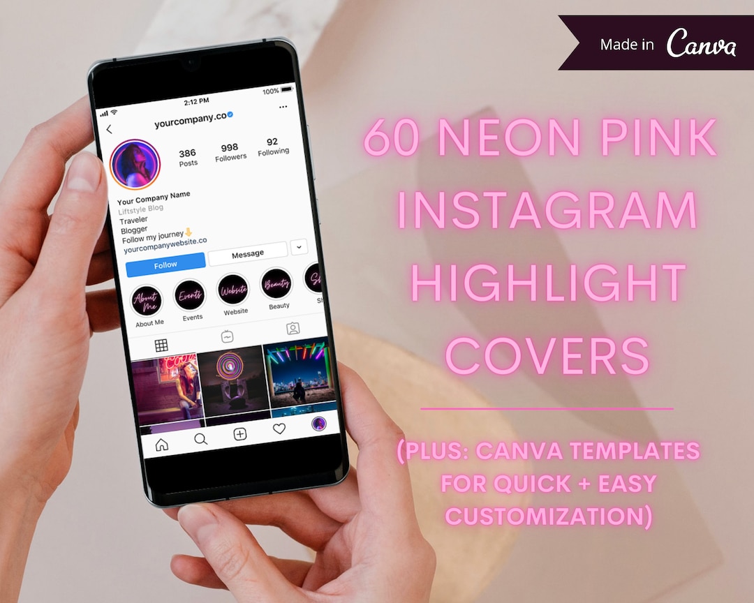 60 Neon Pink Instagram Highlight Covers | IG Covers | Social Media ...