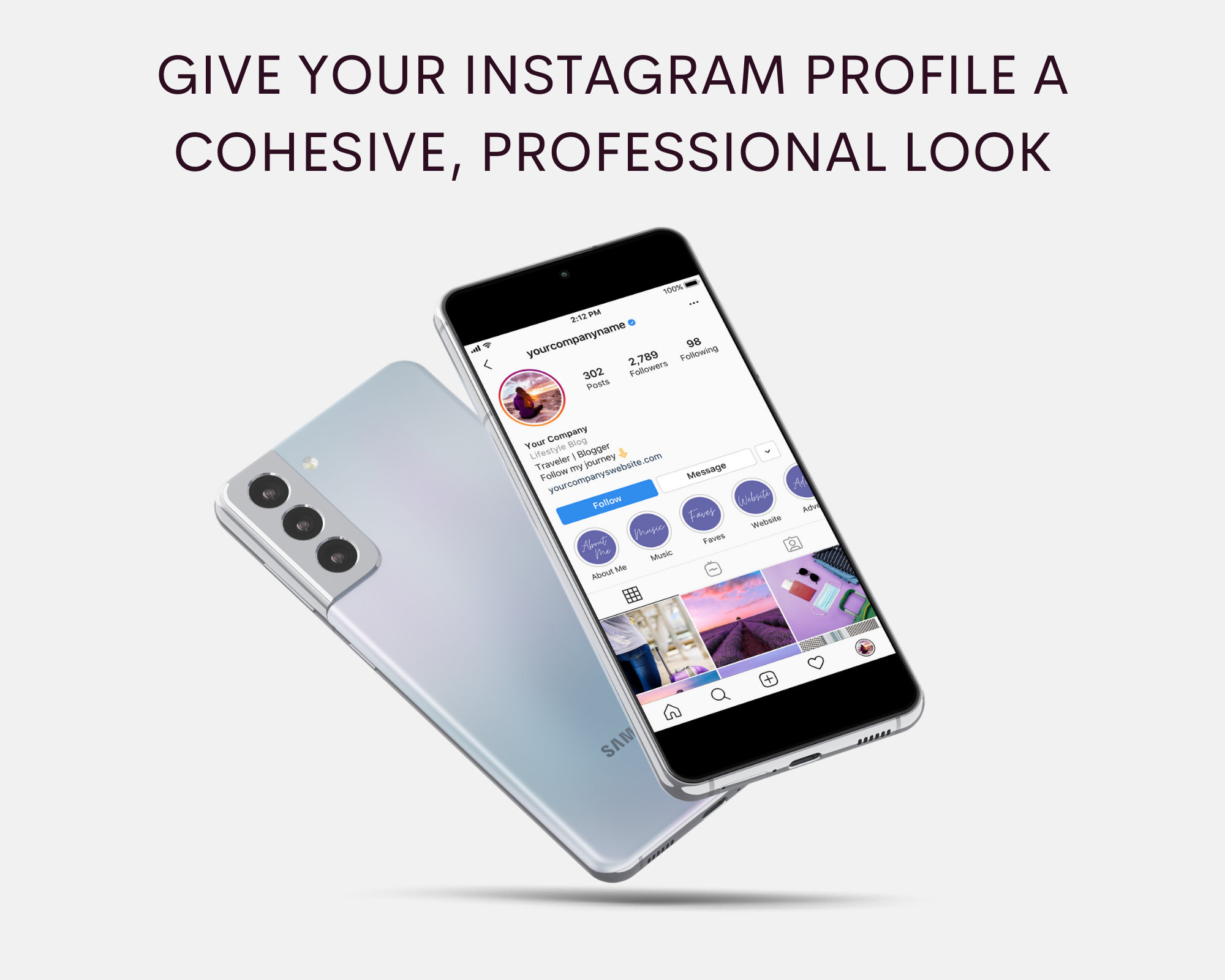 240 Purple Instagram Highlight Covers Social Media Templates Instant ...