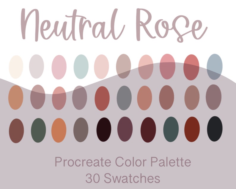 Neutral Rose Color Palette for Procreate on iPad | Floral Colors ...
