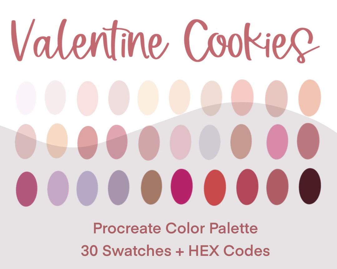 Valentine Cookies Color Palette for Procreate | Procreate Tool | Color ...