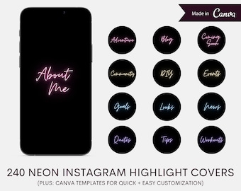 240 Neon Confetti Instagram Highlight Covers | IG Covers | Social Media ...