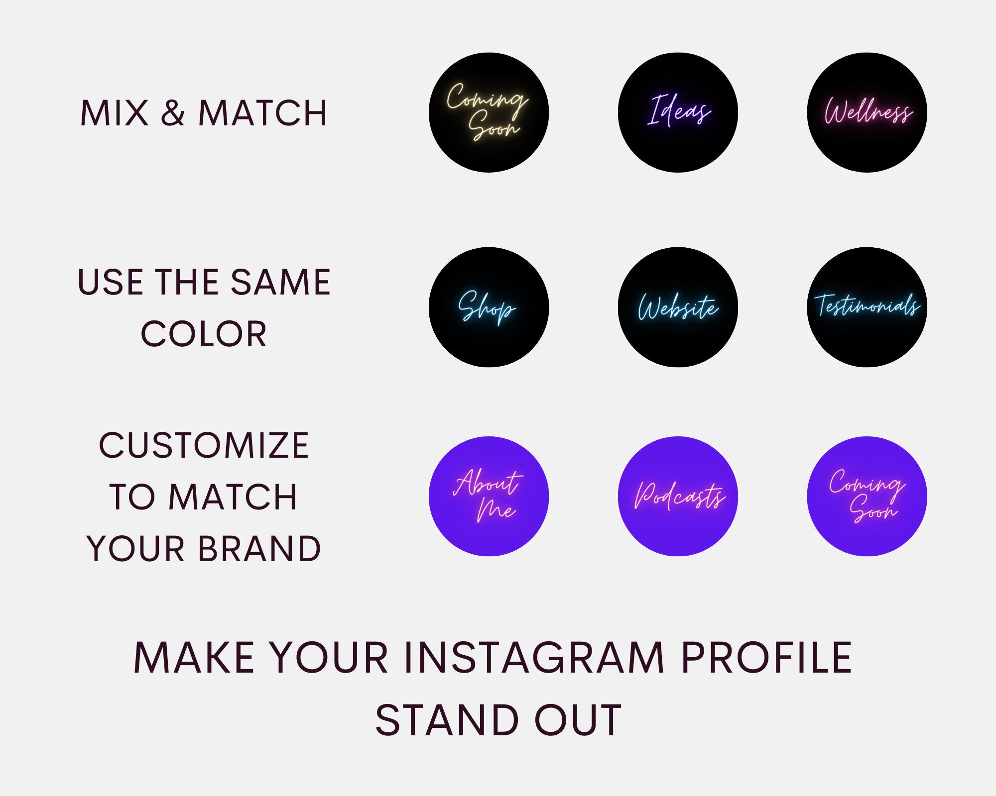 240 Neon Instagram Highlight Covers | Instagram Stories | Instant ...