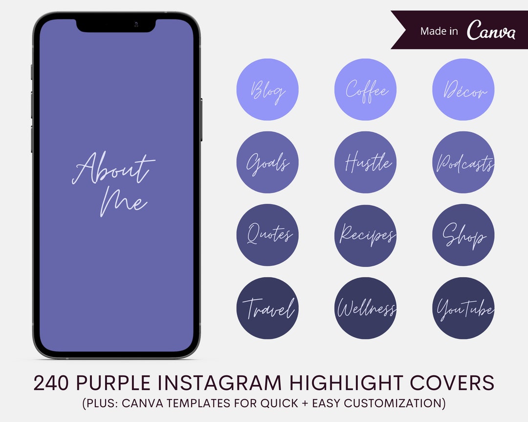 240 Purple Instagram Highlight Covers | Social Media Templates ...