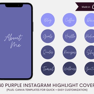 240 Purple Instagram Highlight Covers | Social Media Templates ...