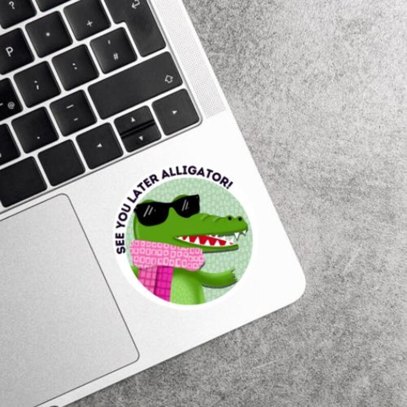 Alligator Sticker, iPad , Vinyl Sticker, Vinyl Die Cut Sticker, Gator ...