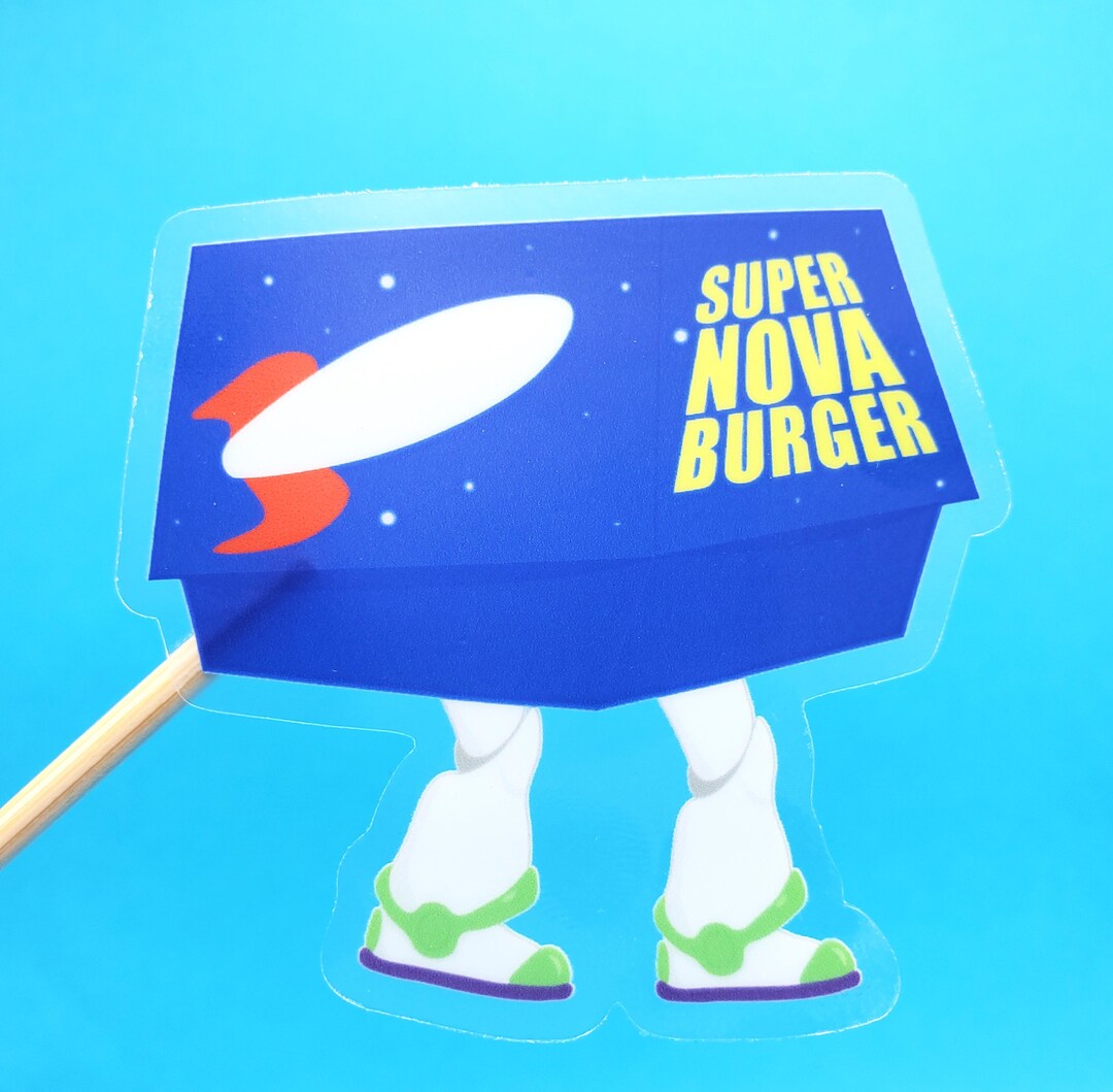 Super Nova Burger Waterproof Transparent Vinyl Sticker - Disney Toy ...