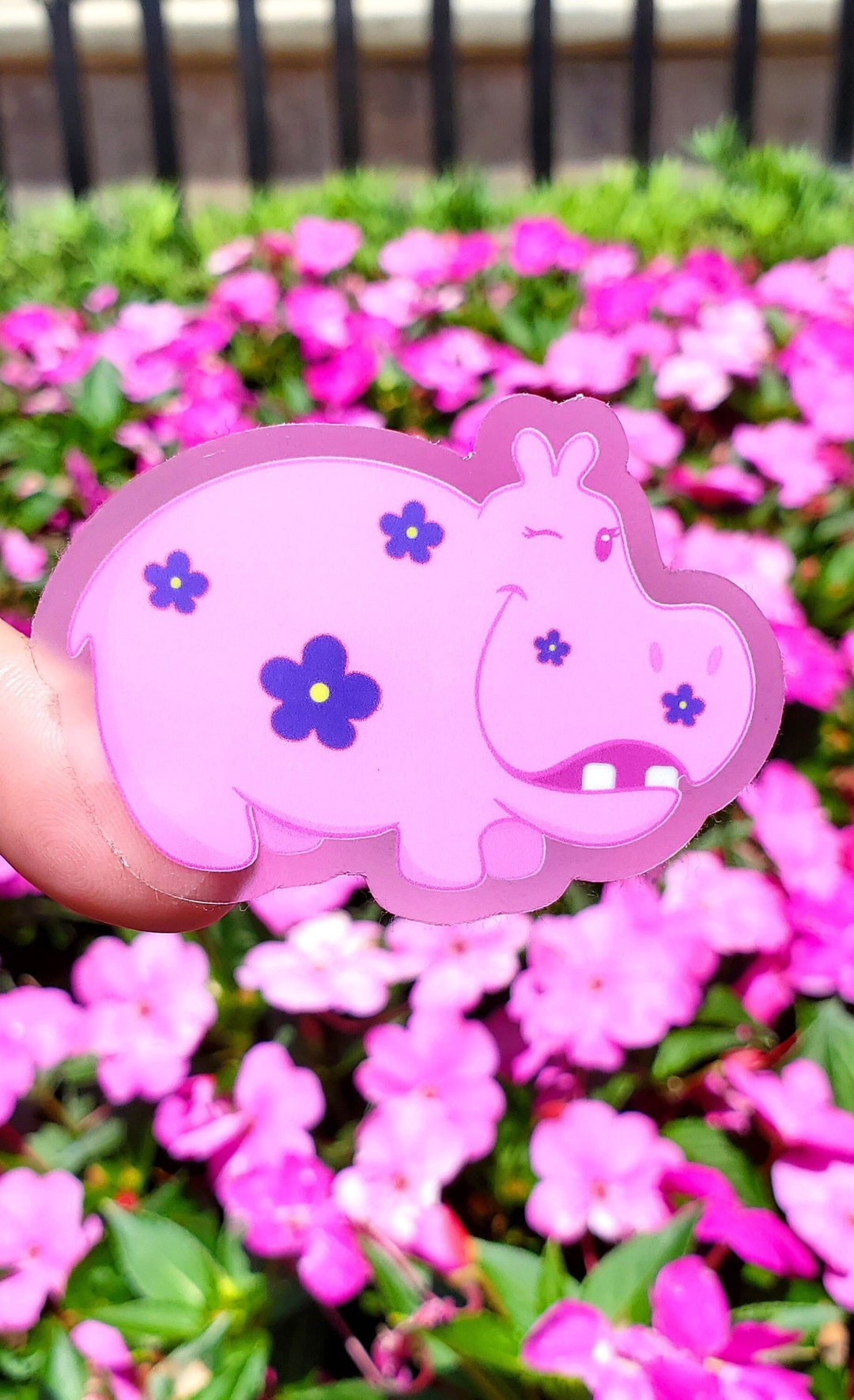 Small World Hippo Transparent Waterproof Vinyl Sticker - Disney Decal ...