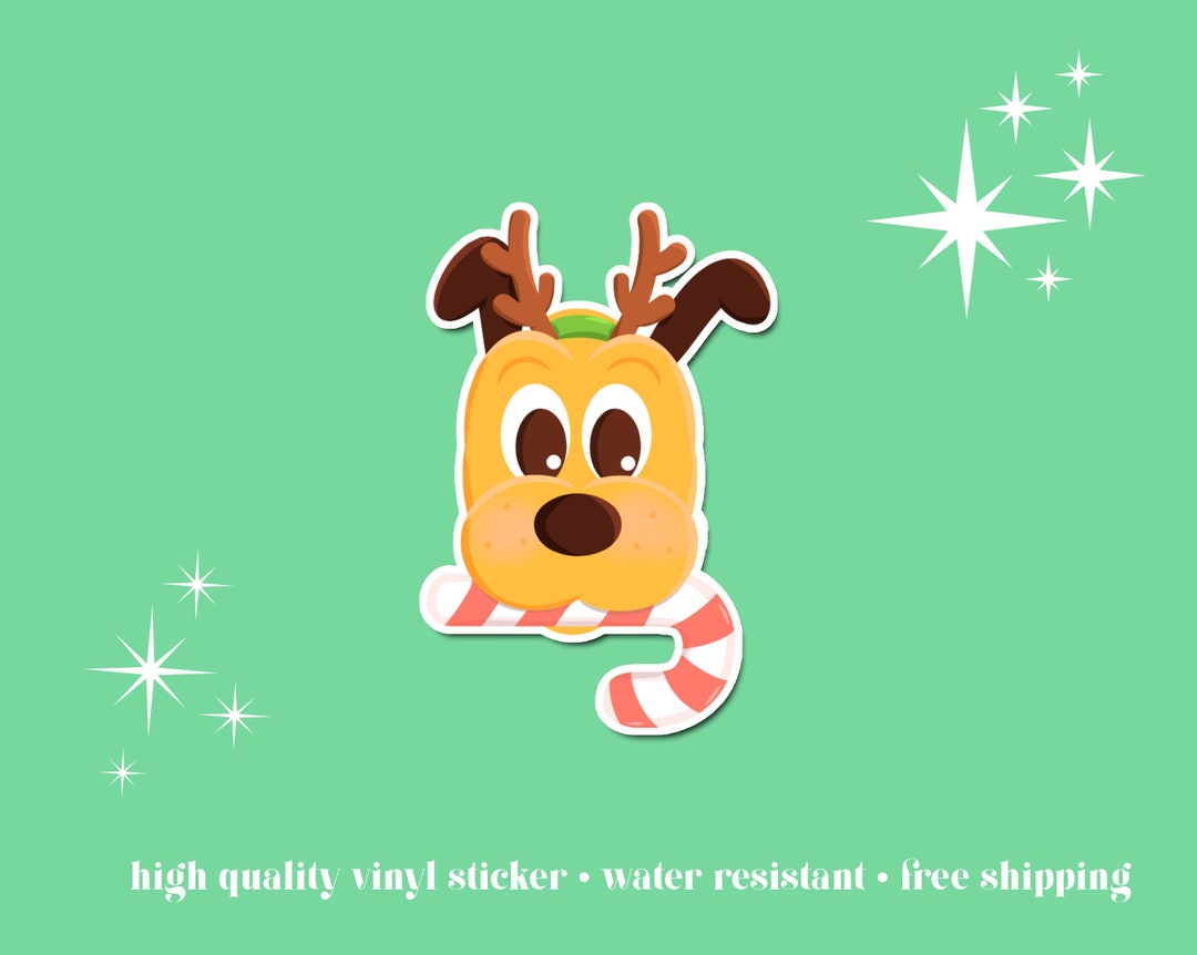 Reindeer Pluto Waterproof Vinyl Sticker Disney Holidays - Etsy