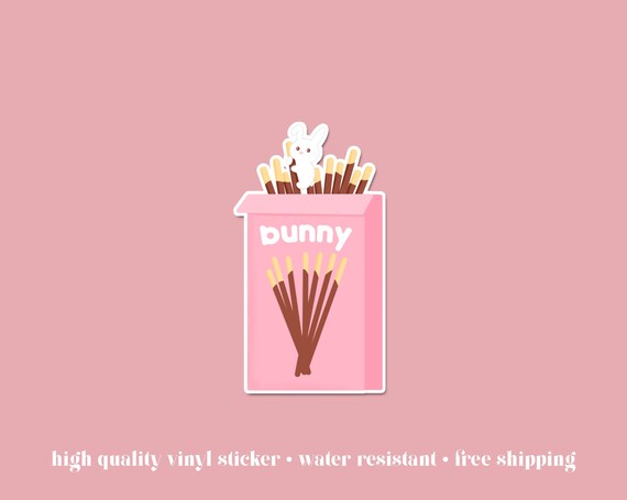 Bunny Pocky Waterproof Vinyl Sticker - Etsy